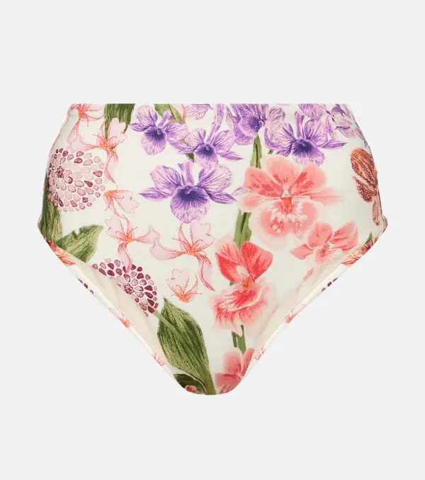 Agua Bendita Floral High-rise Bikini Bottoms - Multicoloured