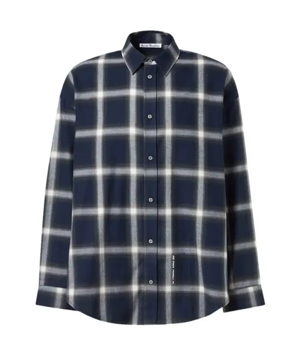 Acne Studios Checked Cotton Shirt - Blue