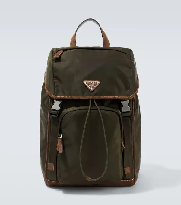 Prada Re-nylon Suede-trimmed Backpack - Green