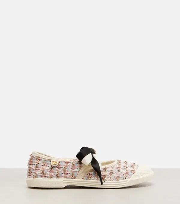 Valentino Garavani Bay Bay Checked Tweed Sneakers