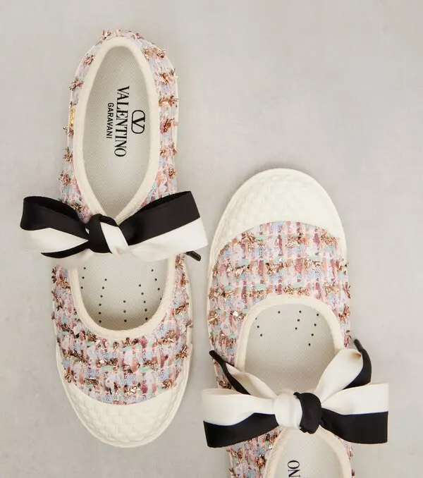 Valentino Garavani Bay Bay Checked Tweed Sneakers