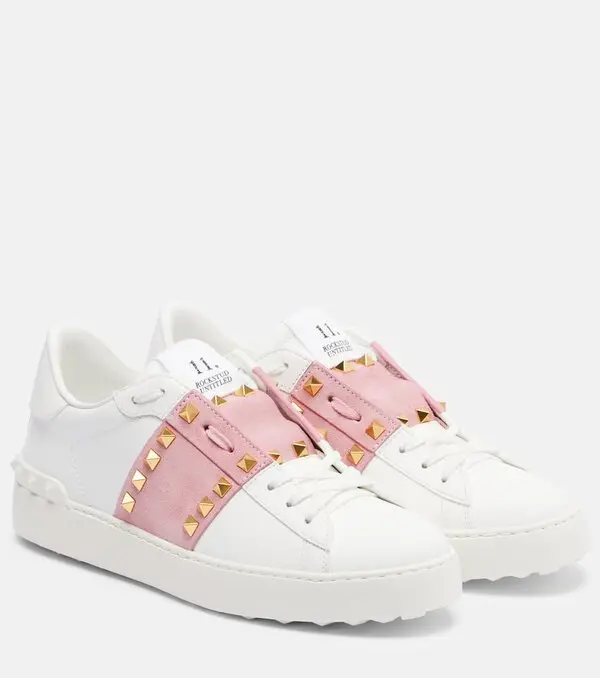 Valentino Garavani Rockstud Untitled Leather Sneakers - White