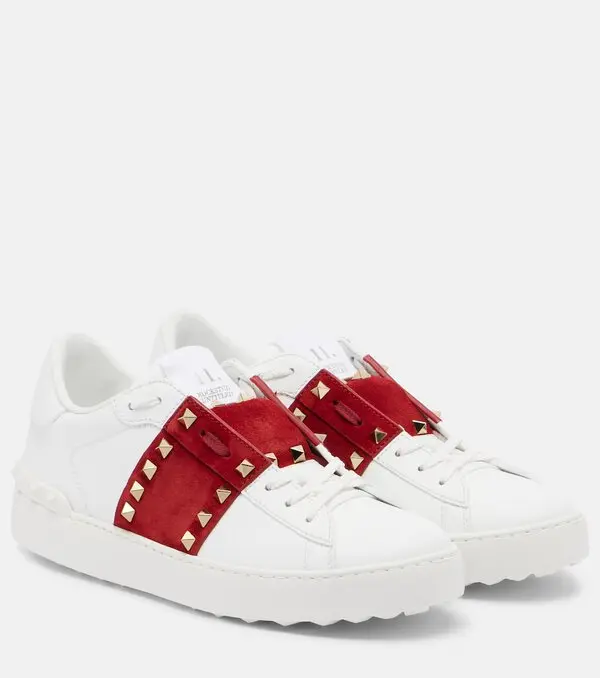 Valentino Garavani Rockstud Untitled Leather Sneakers - White