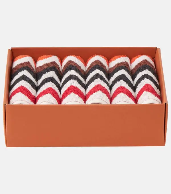 Missoni Zigzag Set Of 6 Cotton Face Towels - Multicoloured