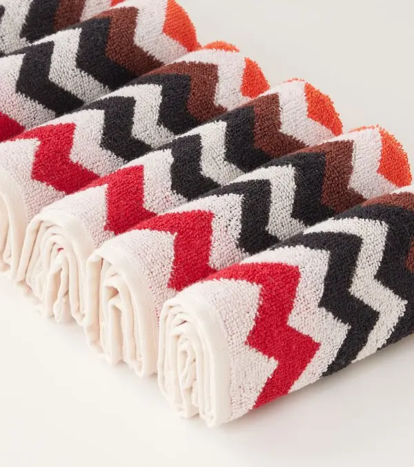 Missoni Zigzag Set Of 6 Cotton Face Towels - Multicoloured