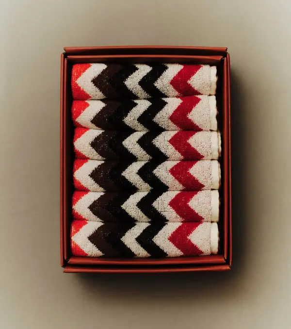 Missoni Zigzag Set Of 6 Cotton Face Towels - Multicoloured