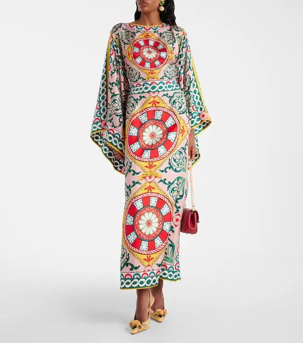 Dolce & Gabbana Printed Silk Gown