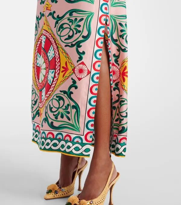 Dolce & Gabbana Printed Silk Gown