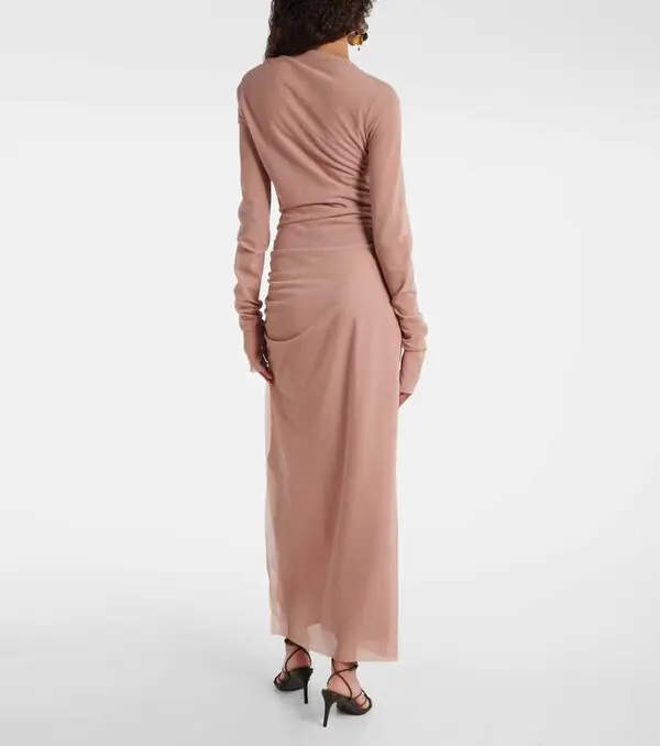 Sir The Label Ruby Draped Sheer Maxi Dress