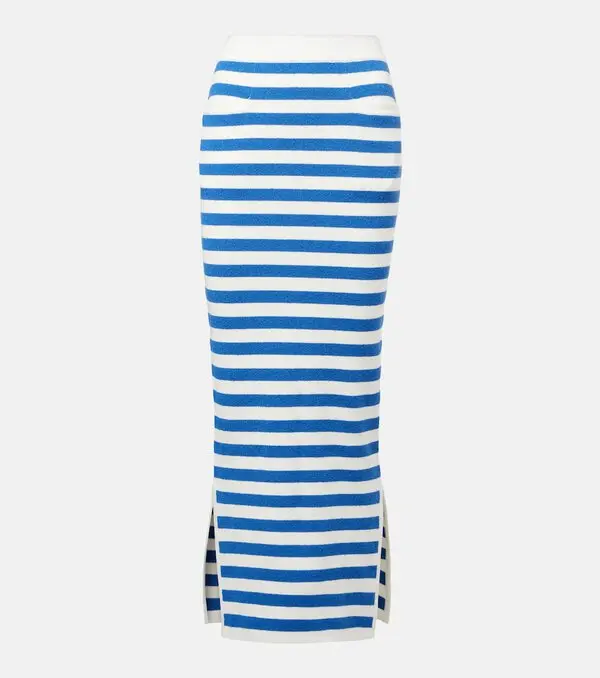 Posse Ari Striped Pencil Skirt - Blue