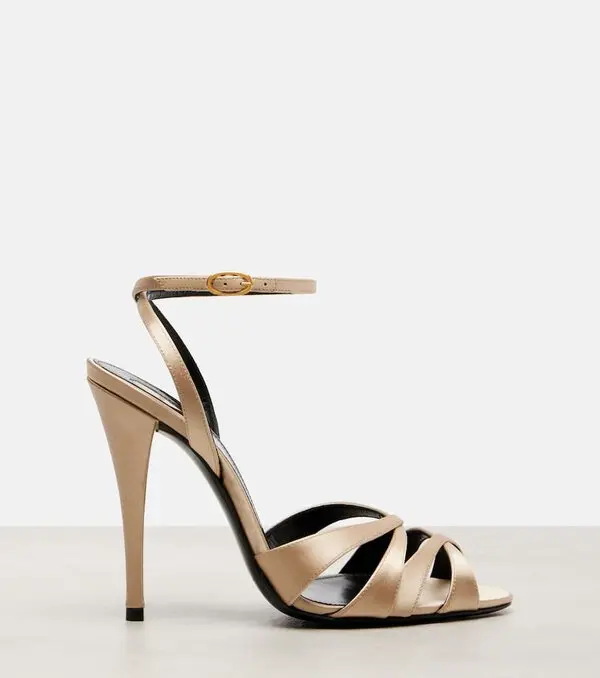 Saint Laurent Chandelle 110 Crêpe Satin Sandals