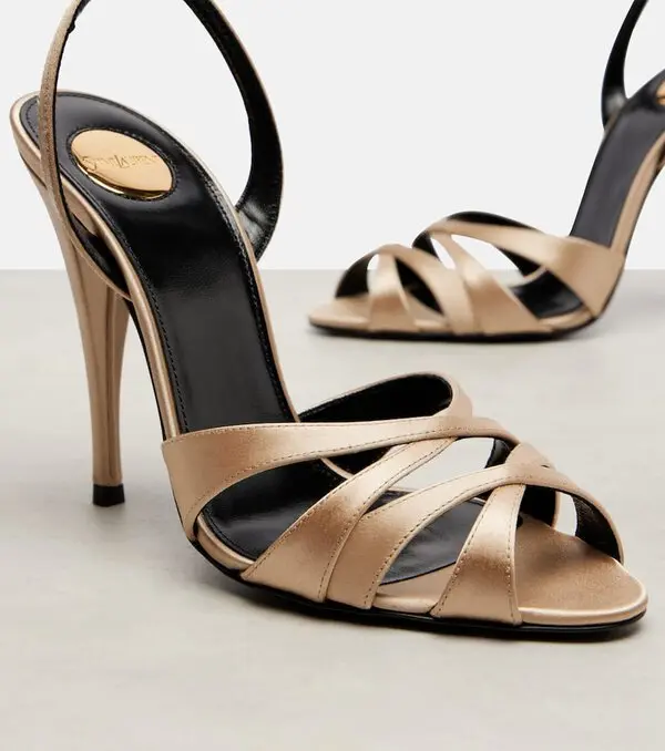 Saint Laurent Chandelle 110 Crêpe Satin Sandals