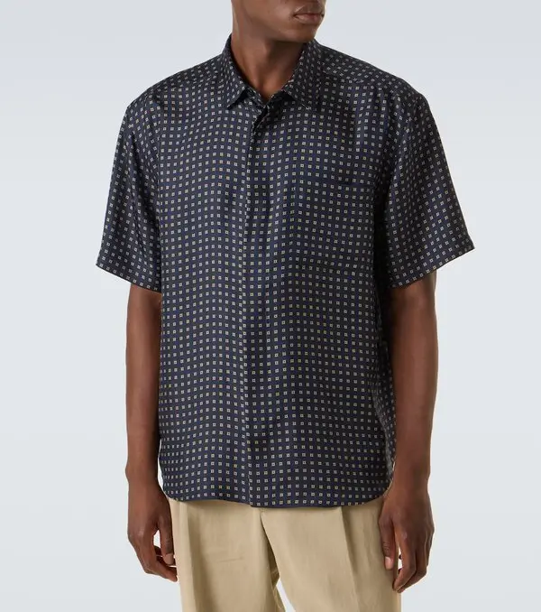 Saint Laurent Printed Silk Shirt - Blue