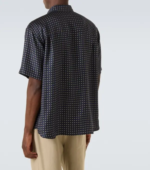 Saint Laurent Printed Silk Shirt - Blue