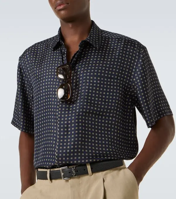 Saint Laurent Printed Silk Shirt - Blue