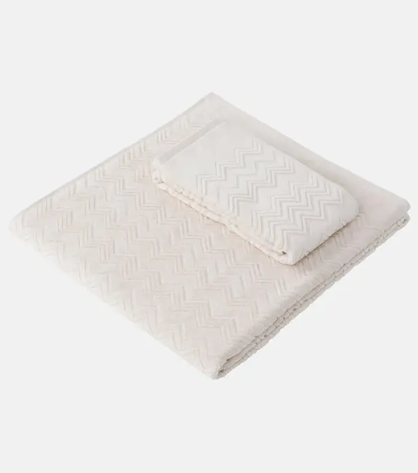 Missoni Chalk Set Of 2 Cotton Terry Towels - Beige