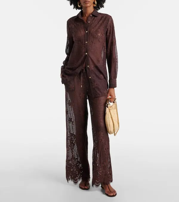 Melissa Odabash Etta Lace Wide-leg Pants