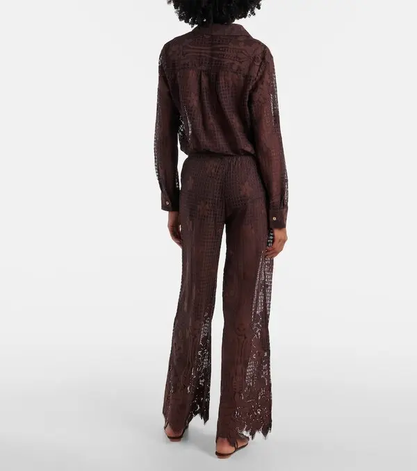 Melissa Odabash Etta Lace Wide-leg Pants