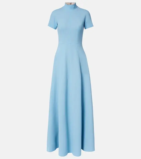 EMILIA WICKSTEAD Malinda Wool Crepe Gown - Blue