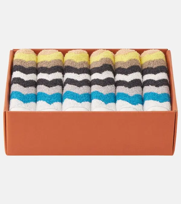 Missoni Best Zigzag Set Of 6 Cotton Terry Hand Towels - Multicoloured