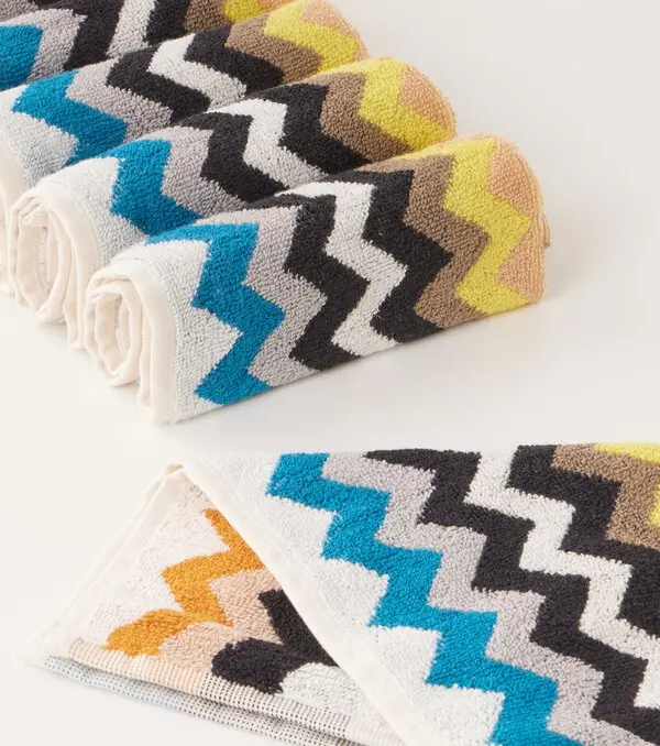 Missoni Best Zigzag Set Of 6 Cotton Terry Hand Towels - Multicoloured