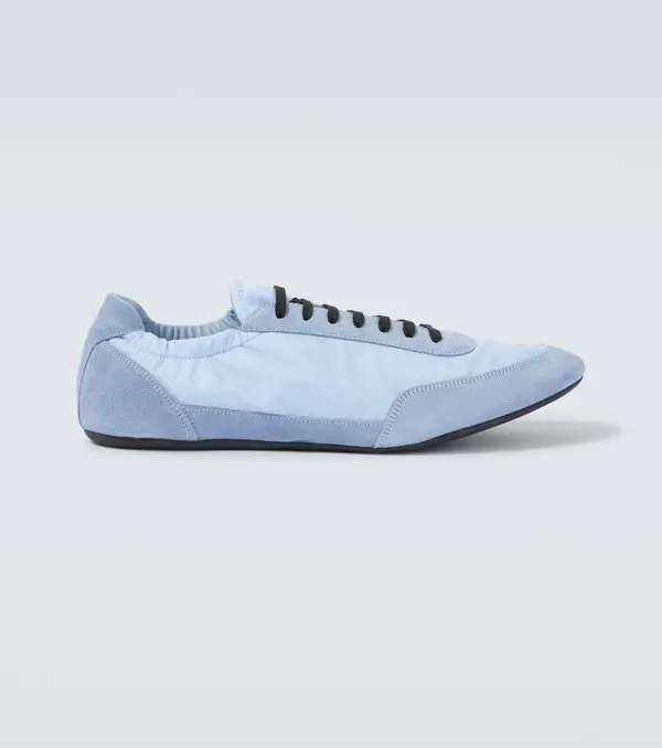 Prada Re-nylon And Suede Sneakers - Blue