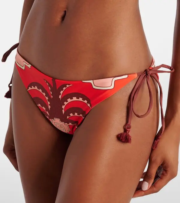 Johanna Ortiz Sagrado Printed Low-rise Bikini Bottoms - Red