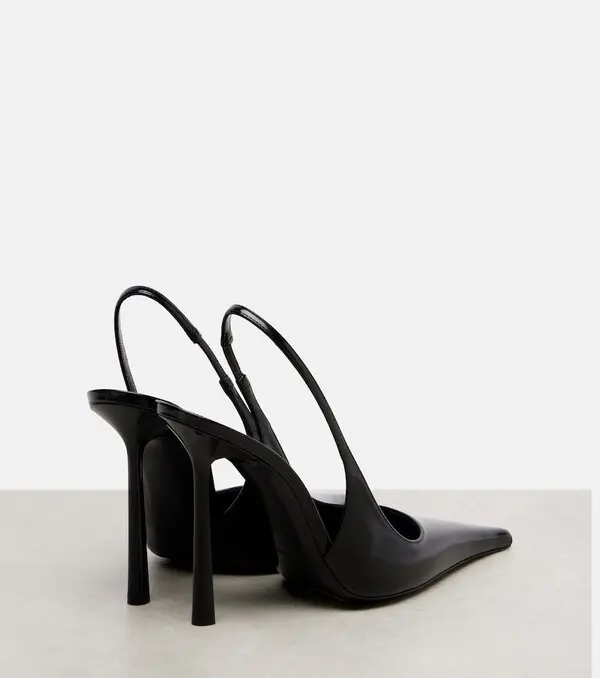 Saint Laurent Vendome 110 Leather Slingback Pumps - Black