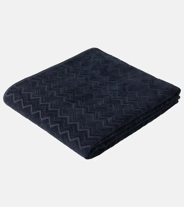 Missoni Chalk Zigzag Cotton Terry Bath Sheet - Blue