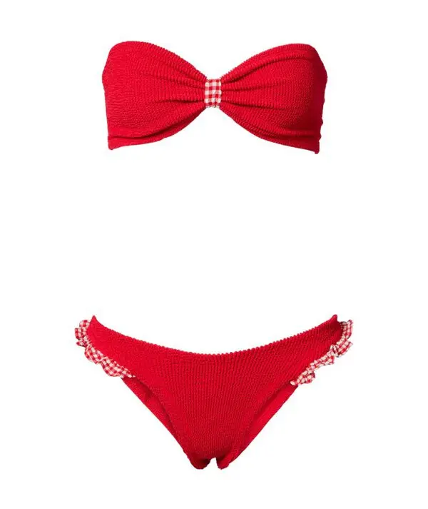 Hunza G Jean Bandeau Bikini - Red