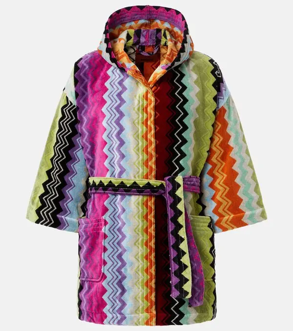 Missoni Giacomo Zigzag Cotton Terry Bathrobe - Multicoloured