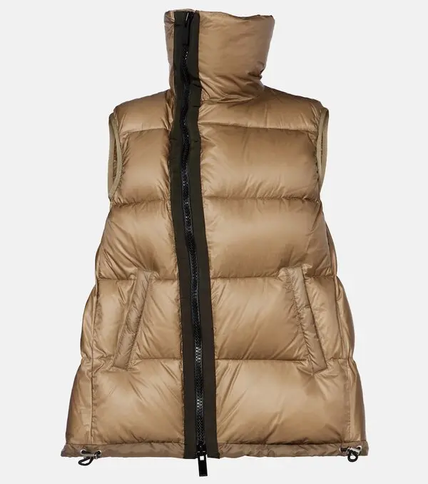 Sacai Asymmetric Quilted Down Vest - Beige