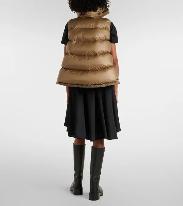 Sacai Asymmetric Quilted Down Vest - Beige