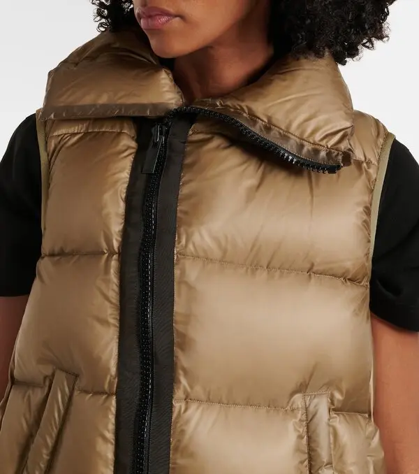 Sacai Asymmetric Quilted Down Vest - Beige