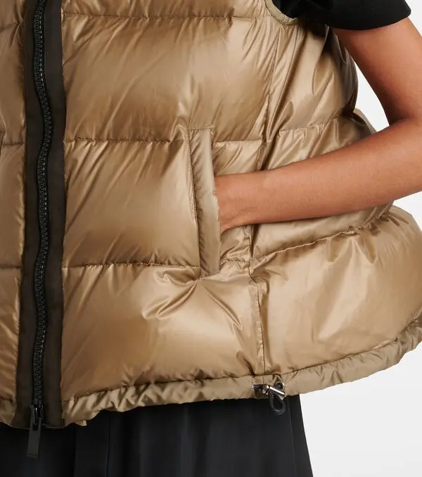 Sacai Asymmetric Quilted Down Vest - Beige