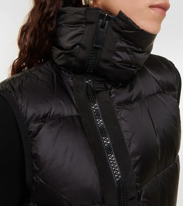Sacai Asymmetrical Quilted Down Vest - Black