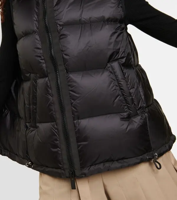 Sacai Asymmetrical Quilted Down Vest - Black