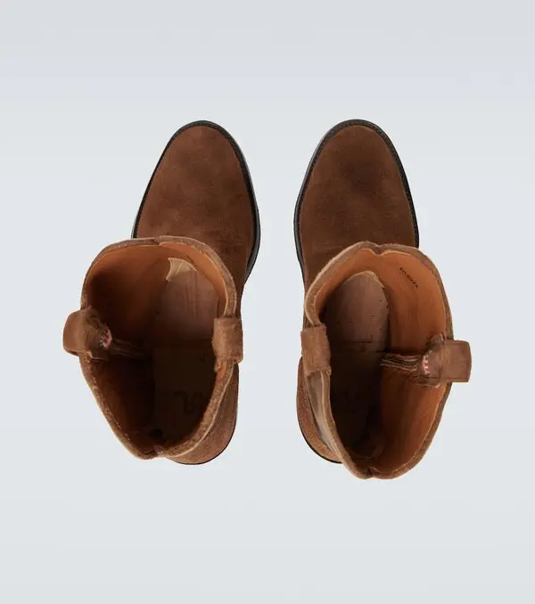 Ralph Lauren Suede And Leather Cowboy Boots