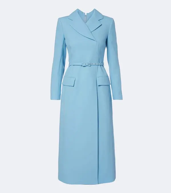 EMILIA WICKSTEAD Kalonice Wool Crêpe Midi Dress - Blue