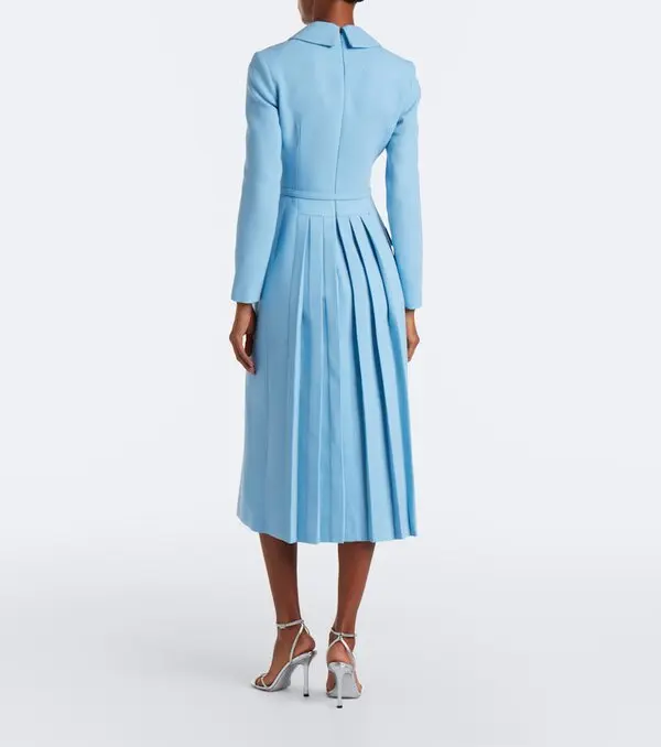 EMILIA WICKSTEAD Wool Crêpe Midi Dress - Blue