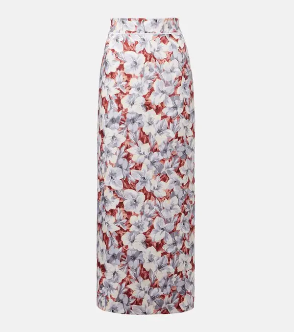 Posse Emma Floral Linen Maxi Skirt - Multicoloured