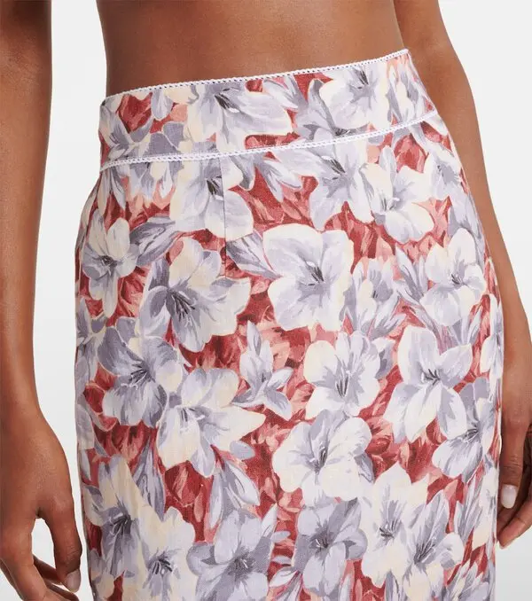 Posse Emma Floral Linen Maxi Skirt - Multicoloured