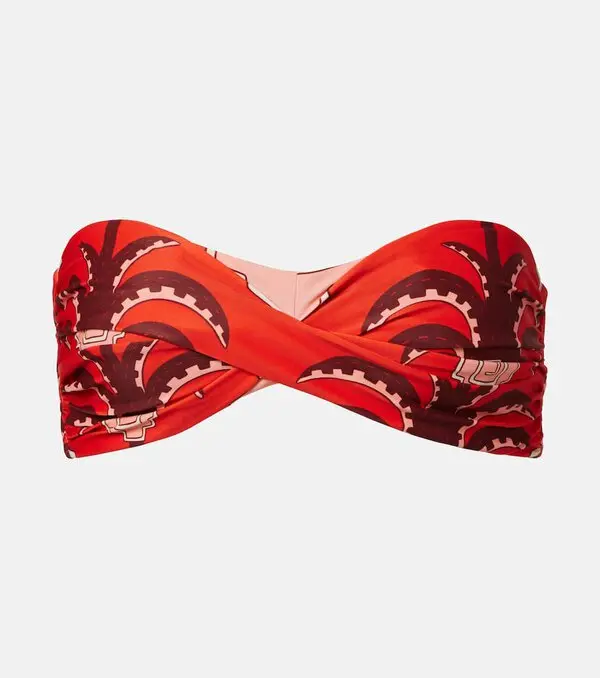 Johanna Ortiz Printed Bikini Top - Red