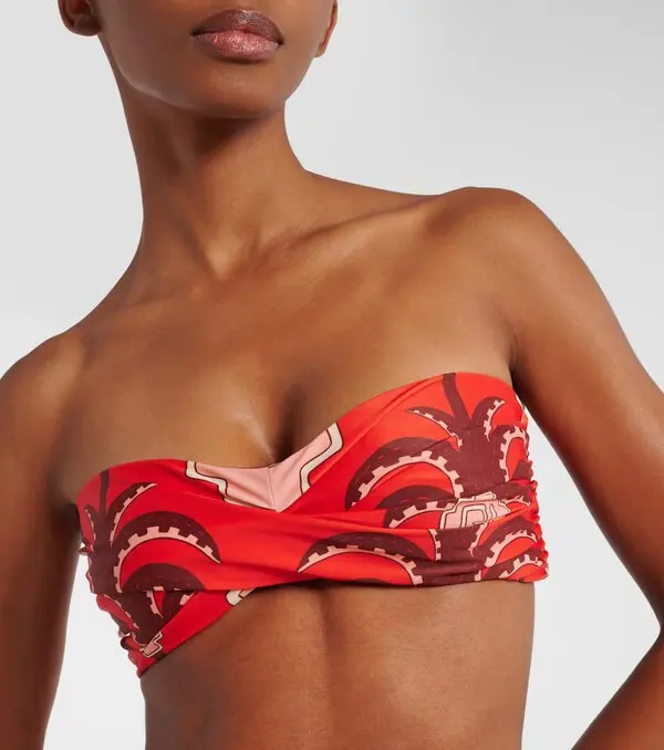 Johanna Ortiz Printed Bikini Top - Red