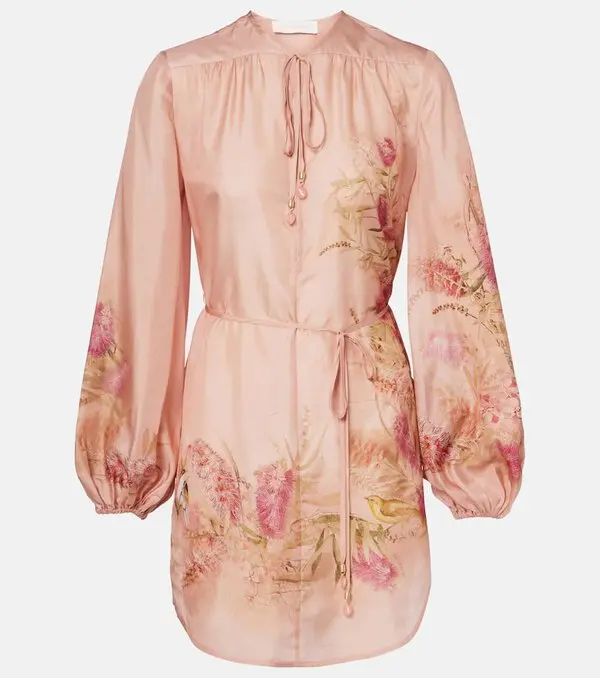 Zimmermann Cascadian Floral Silk Tunic - Pink
