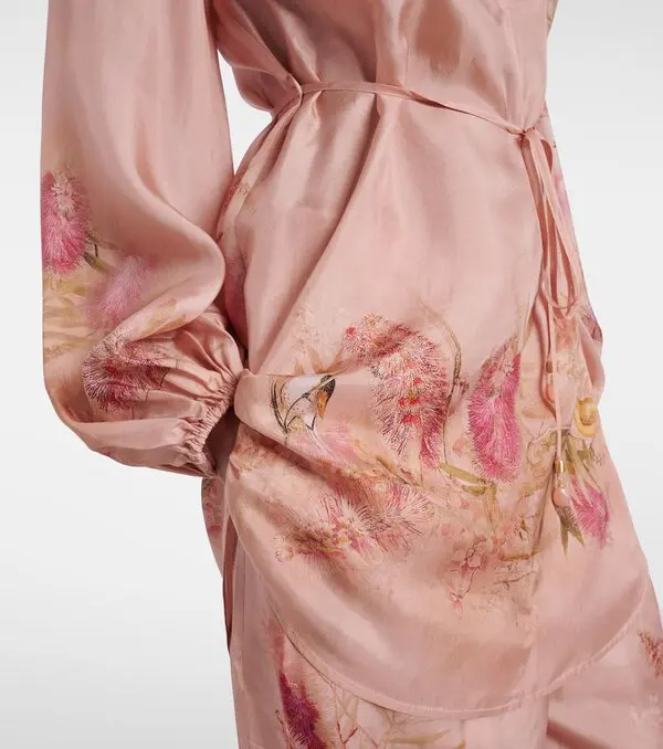 Zimmermann Cascadian Floral Silk Tunic - Pink