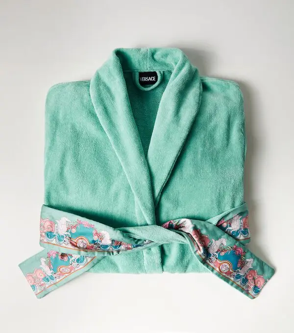 Versace Coral Theatre Cotton Terry Bathrobe