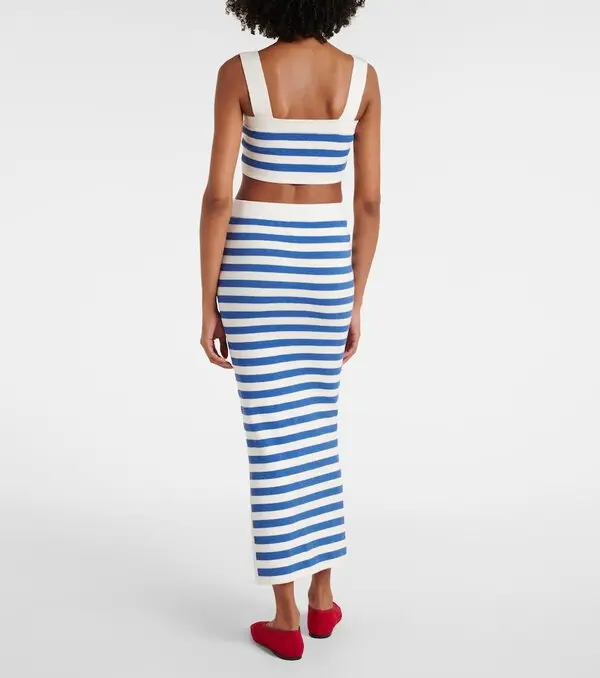 Posse Ari Striped Crop Top - Blue