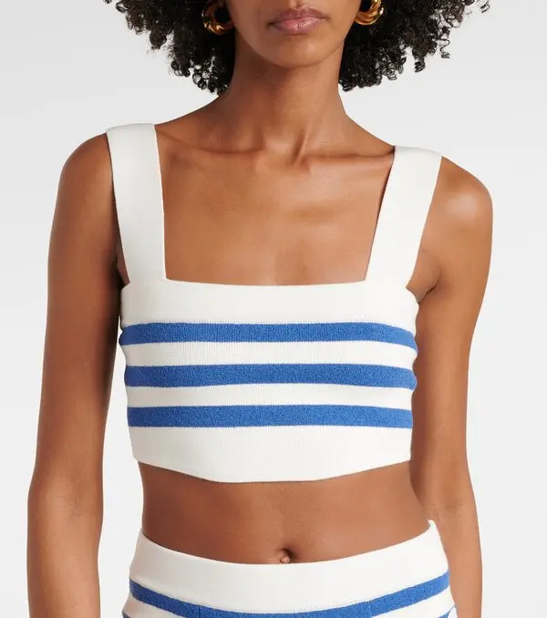 Posse Ari Striped Crop Top - Blue