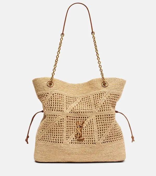 Saint Laurent Jamie Cassandre Raffia Tote Bag